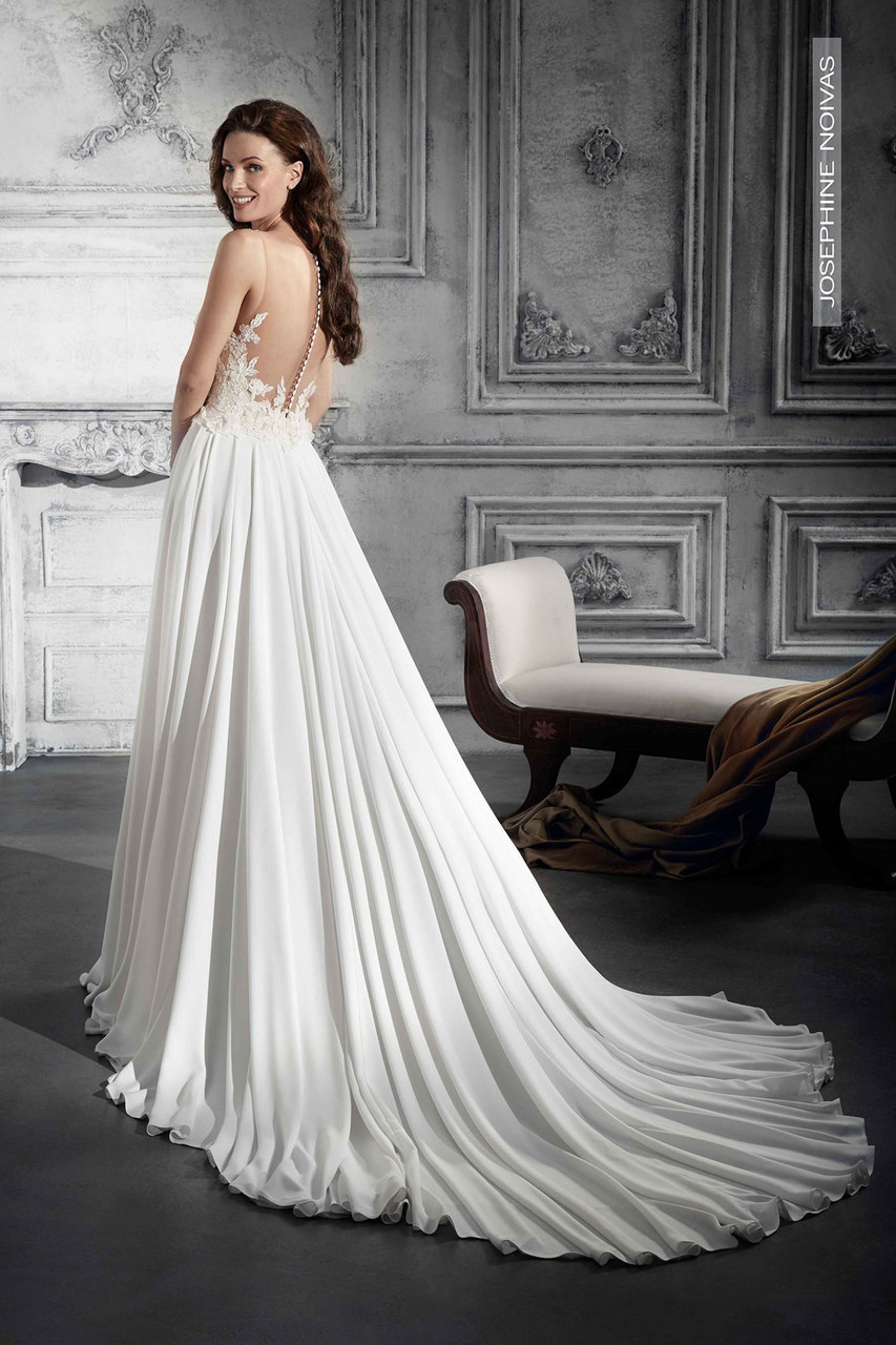 Vestido de Noiva – Semi sereia com fenda na perna - Josephine Noivas