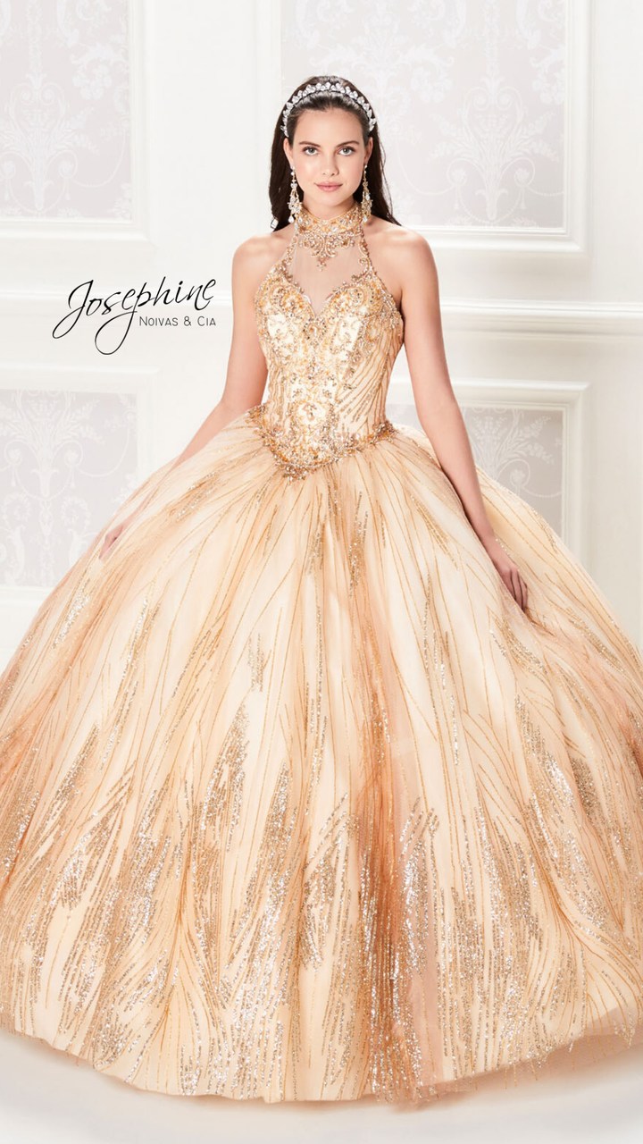 modelo de cava americana, princesa. cor dourado - Josephine Noivas