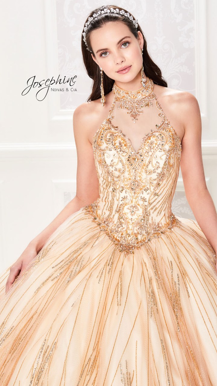 modelo de cava americana, princesa. cor dourado - Josephine Noivas